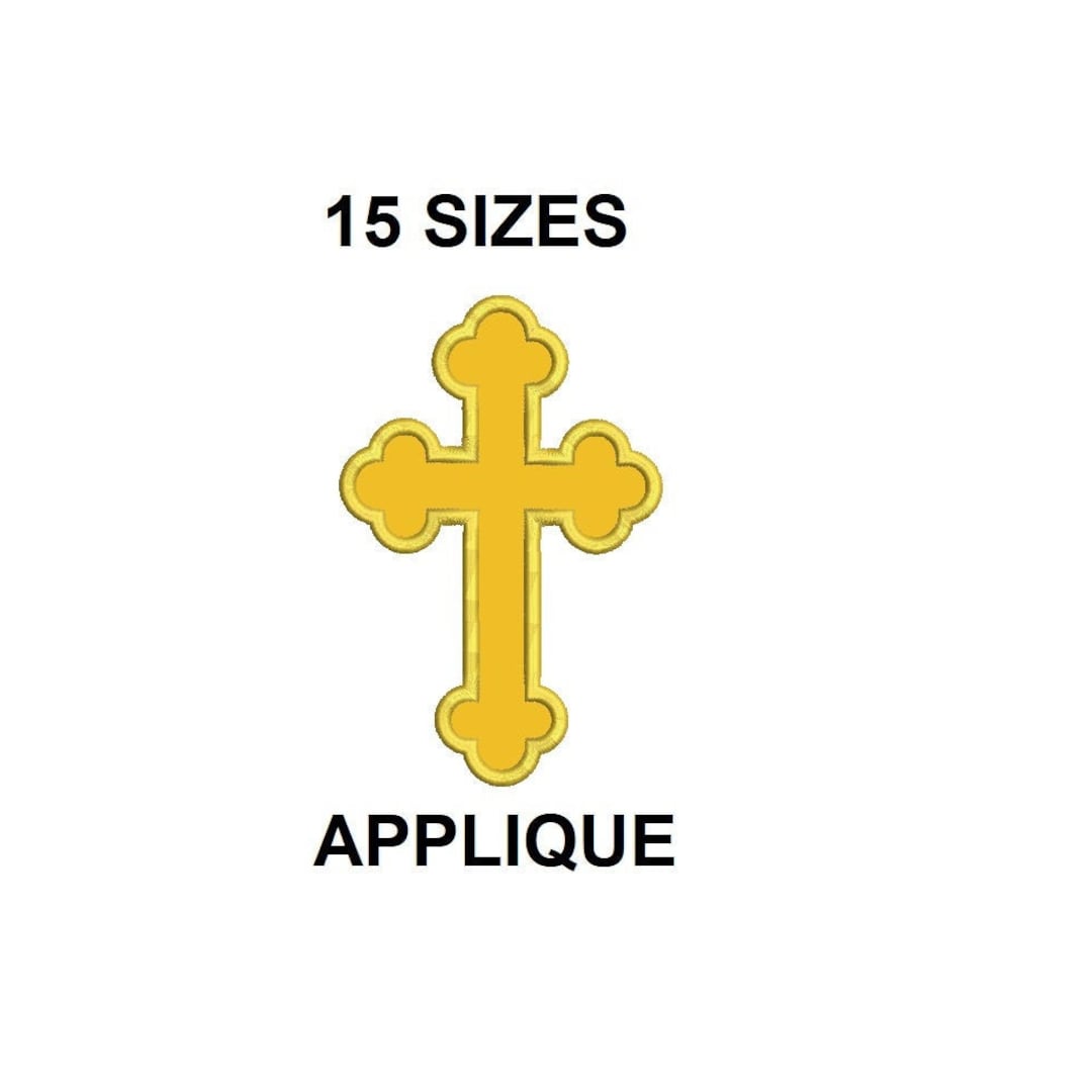 Cross Applique Design. Cross Outline Applique. Easter Applique ...
