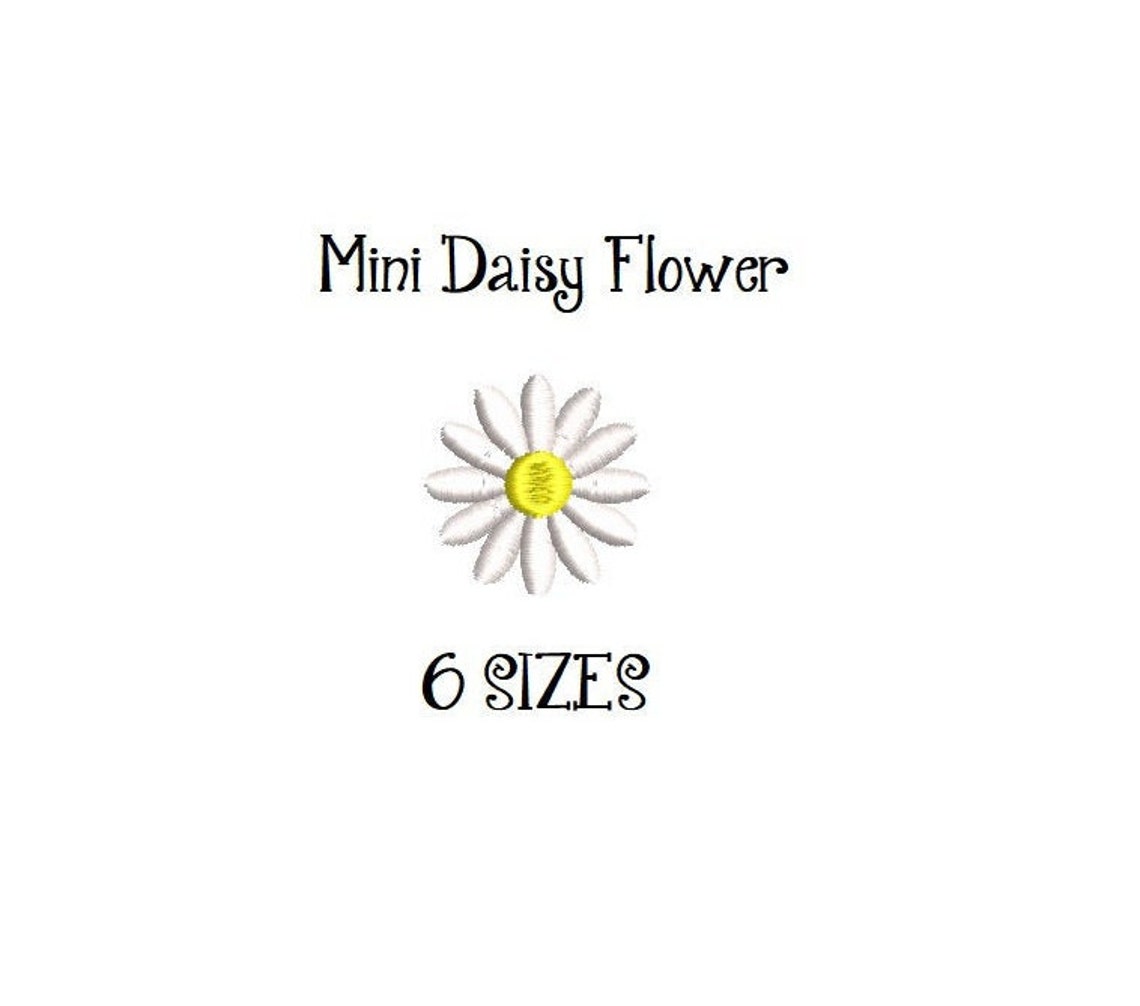 Mini Daisy Flower Embroidery Design. Flower Embroidery Design. | Etsy