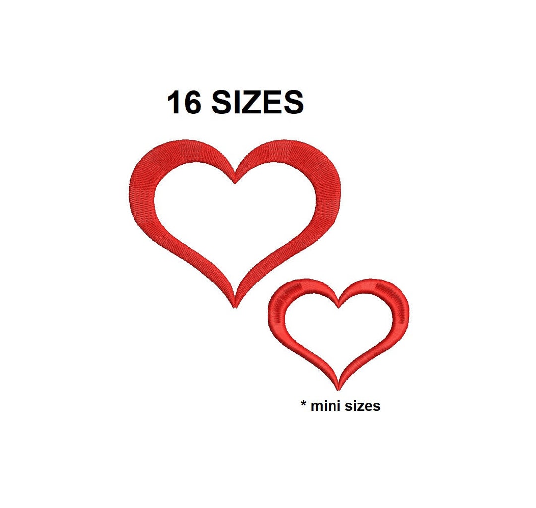 Heart Embroidery Design. Mini Heart Design. Love Embroidery Design ...