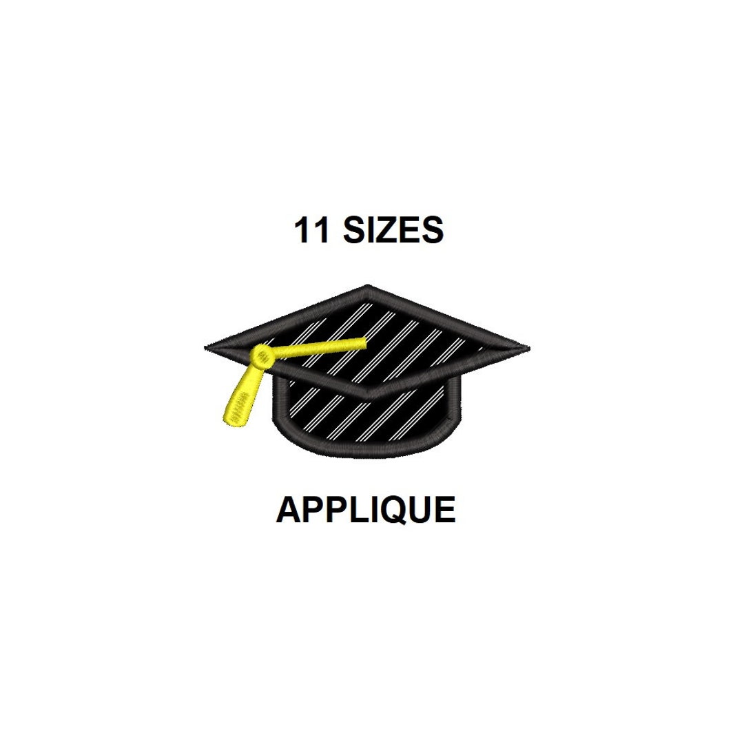 Graduation Hat Applique Embroidery Design. Graduation Hat Embroidery ...