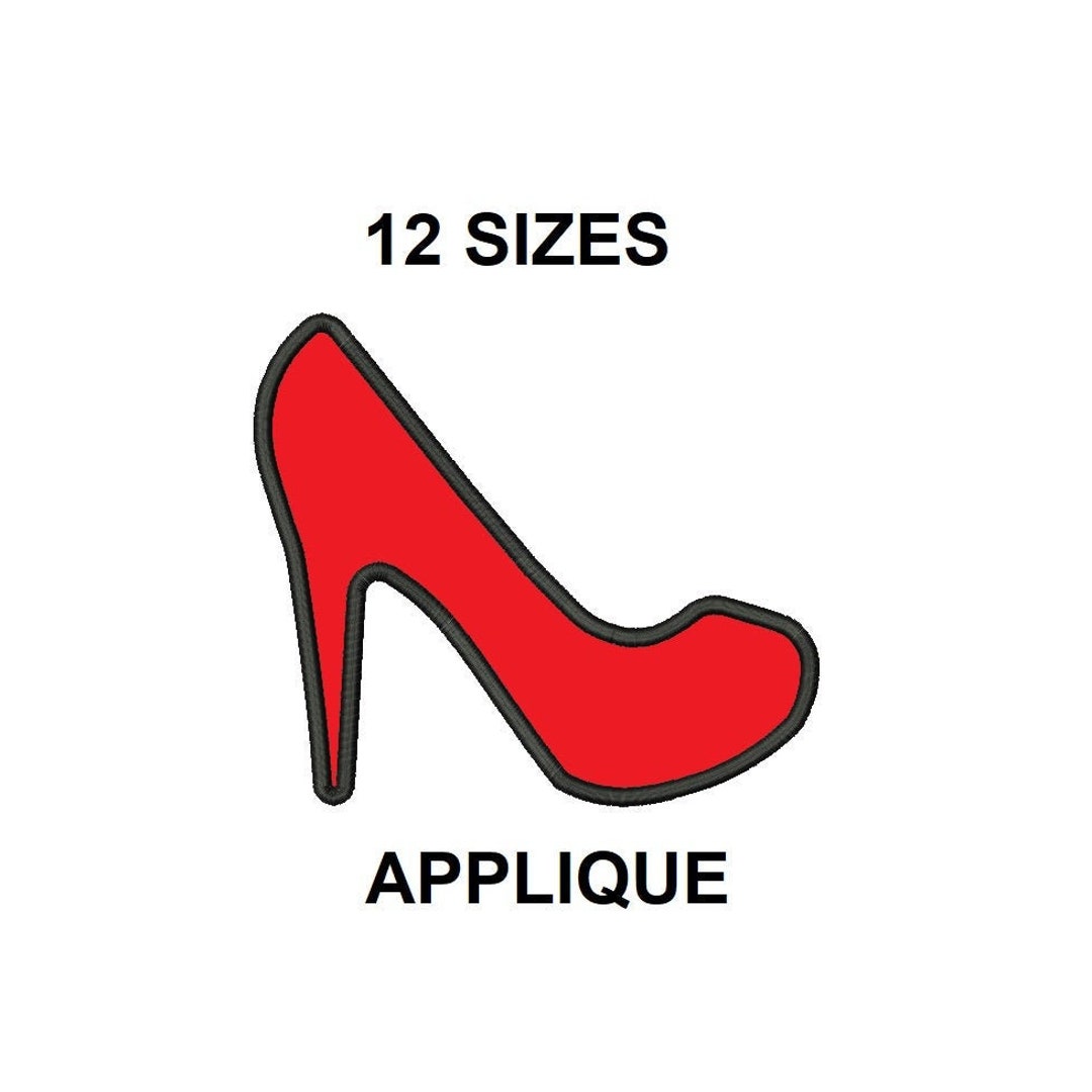 Shoe Applique Embroidery Design. Shoe Outline Applique. Mini Shoe ...