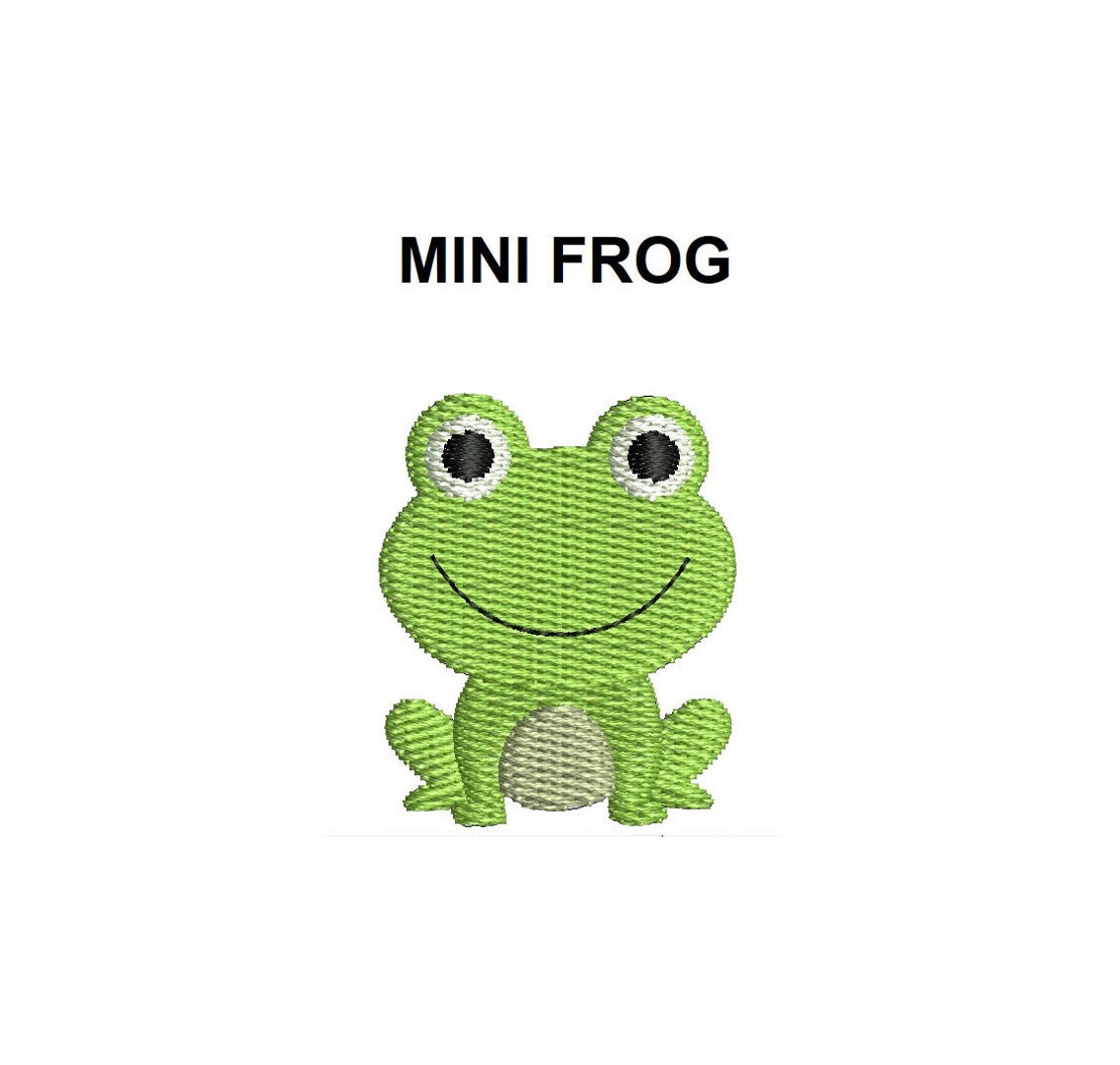 Mini Frog Embroidery Design. Frog Embroidery Design. Mini Frog | Etsy