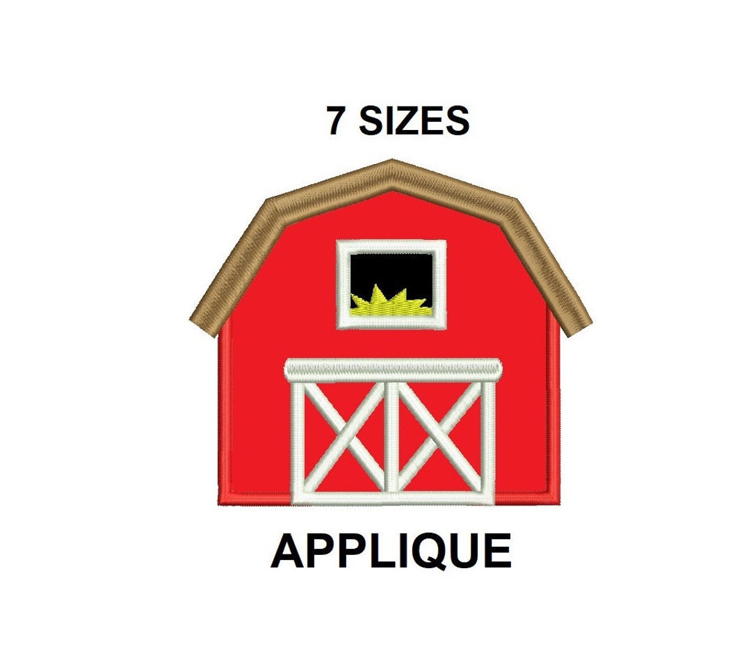 Barn Applique Design. Farm Embroidery Design. Farm Applique Design ...