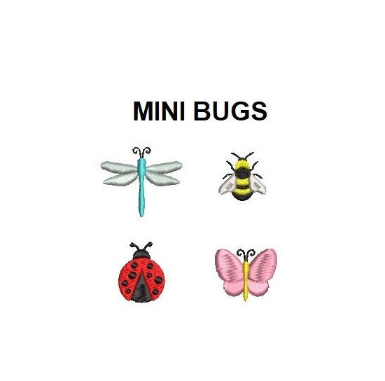 Set Bugs Embroidery Design. Ladybug Embroidery Design. - Etsy
