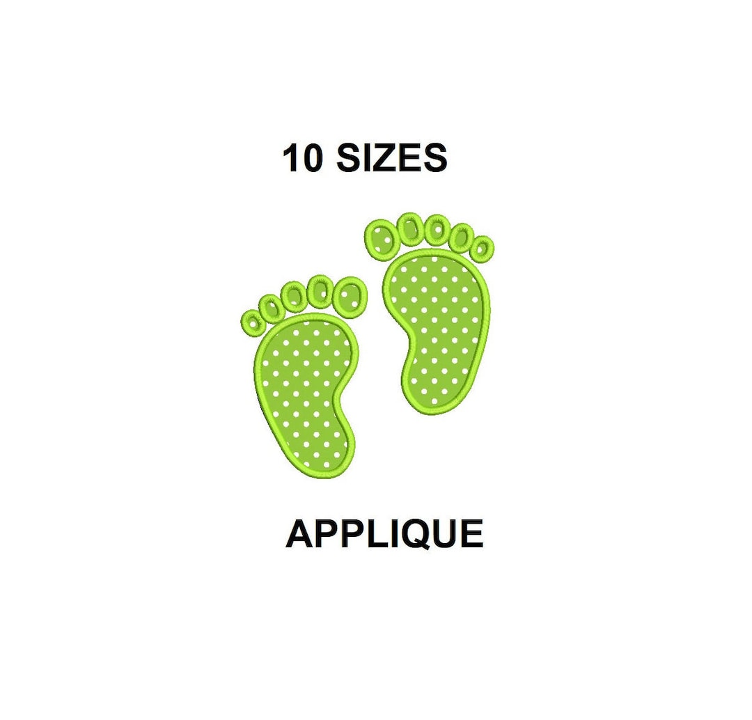 Baby Feet Applique Embroidery Design. Baby Applique Design. Mini Baby ...