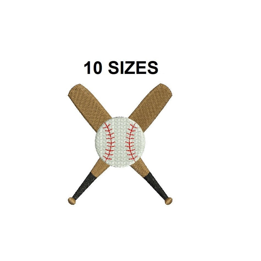 Baseball Embroidery Design. Mini Baseball Bat. Baseball Bat Embroidery ...