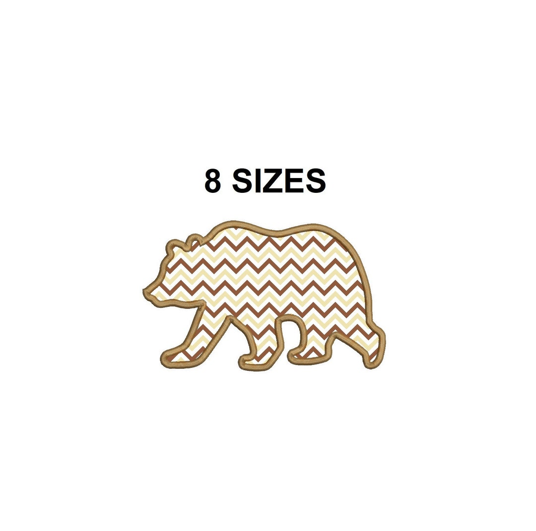 Bear Applique Embroidery Design. Bear Outline Applique. Beardesign ...