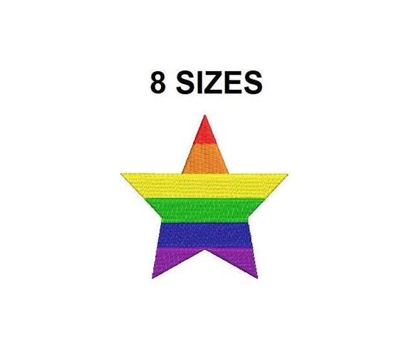 Star Flag Gay Pride Embroidery Design. Colorful Embroidery - Etsy