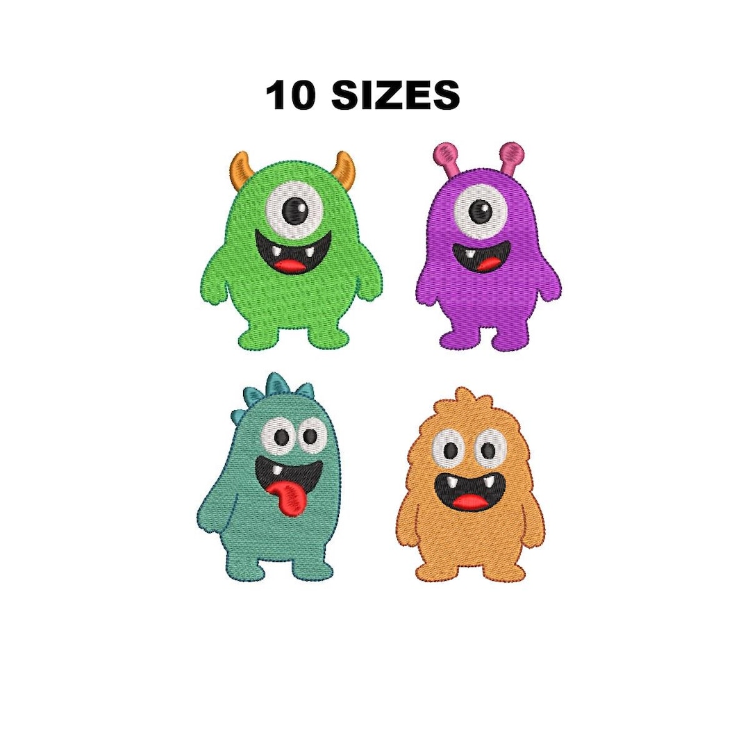 Monsters Embroidery Design Set. Mini Monster Embroidery Design ...
