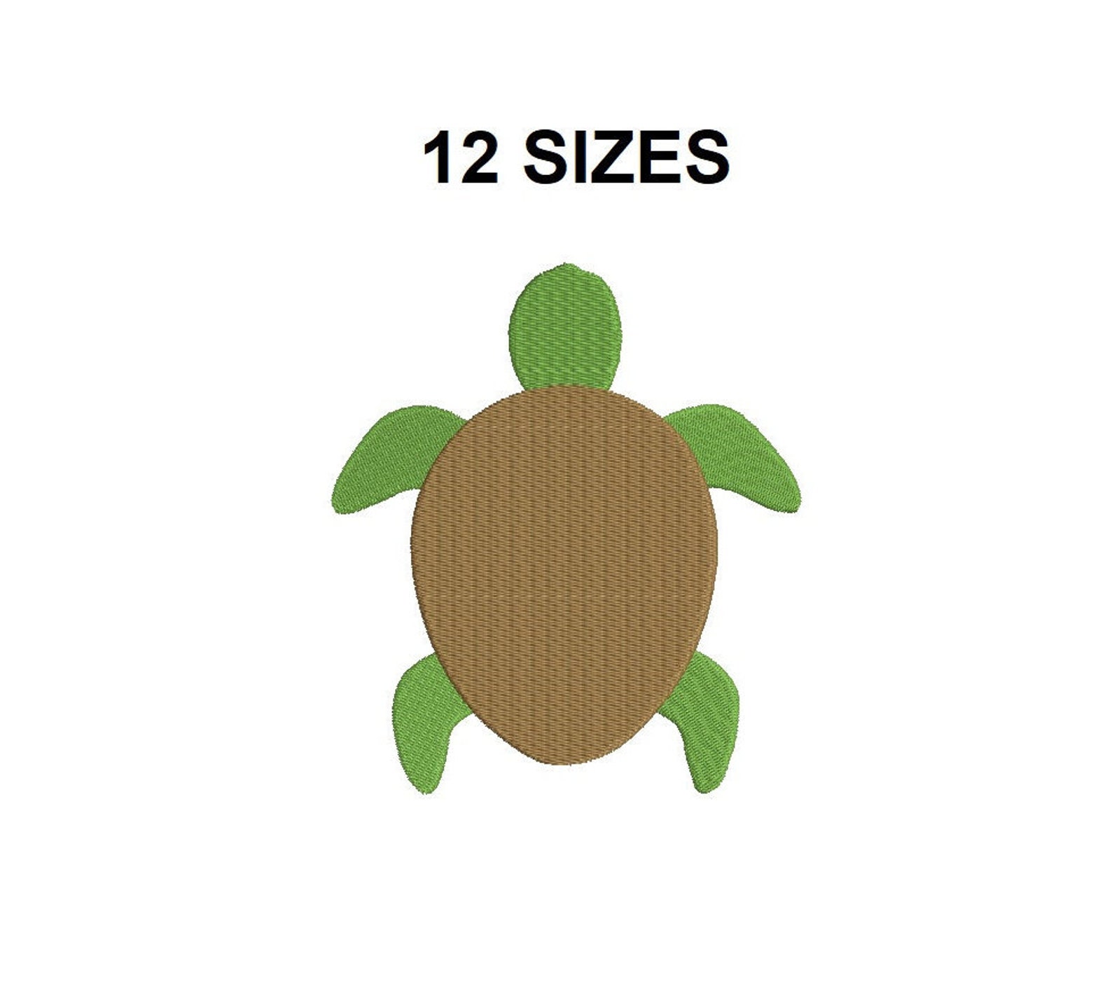 Turtle Embroidery Design. Turtle Filled Stitch. Mini Turtle Design. Sea ...