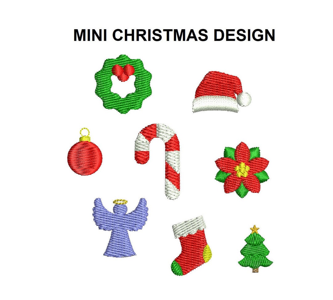 Christmas Mini Designs. Christmas Set. Embroidery Christmas Tree. Candy ...