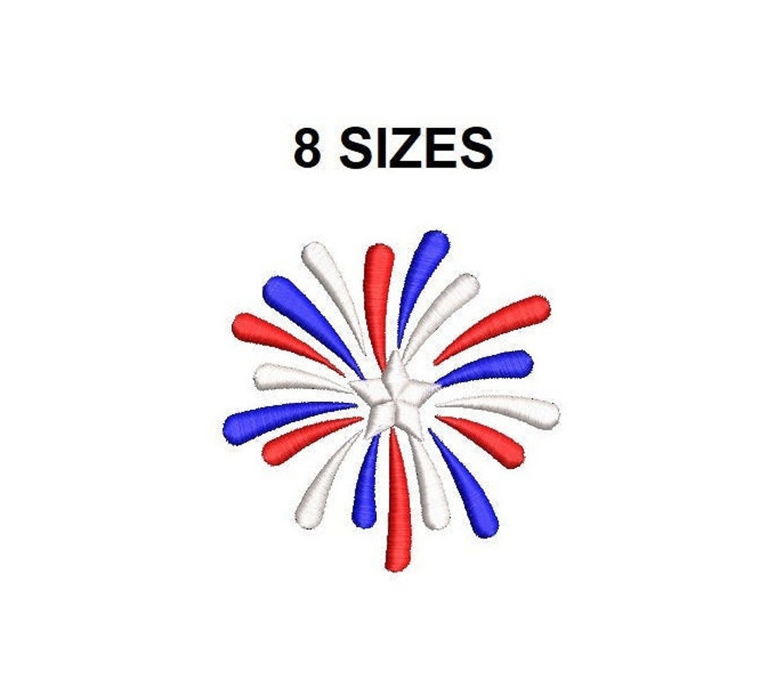 Fireworks Embroidery Design. Patriotic Fireworks Design. Machine ...