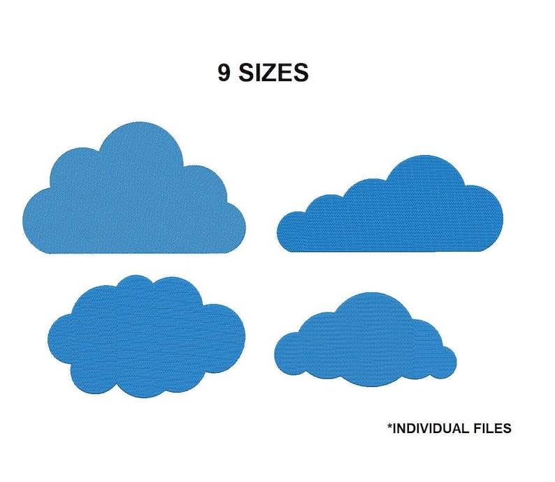 Cloud Embroidery Design. Mini Cloud. Set Embroidery Design. | Etsy