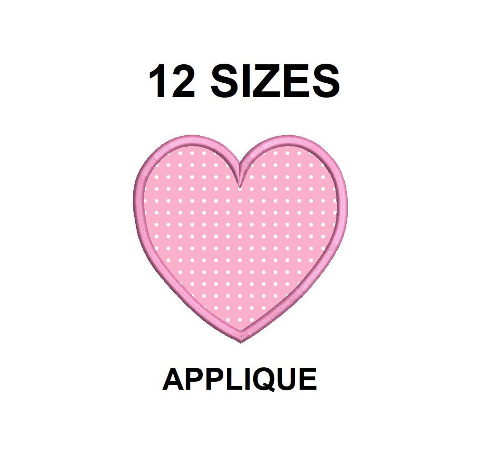 Heart Applique Embroidery Design. Heart Embroidery Design. Mini Heart ...