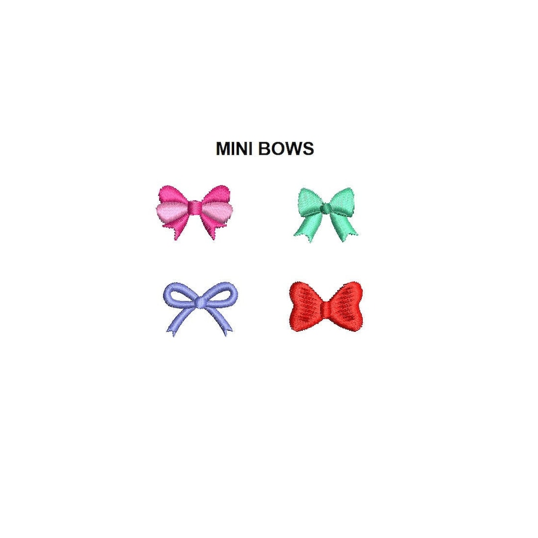 Mini Bows Embroidery Design. Bow Set Embroidery. Mini Bow Design. Bow ...
