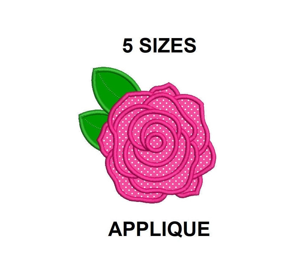 Rose Applique Design. Rose Outline Applique. Rose Flower Applique ...