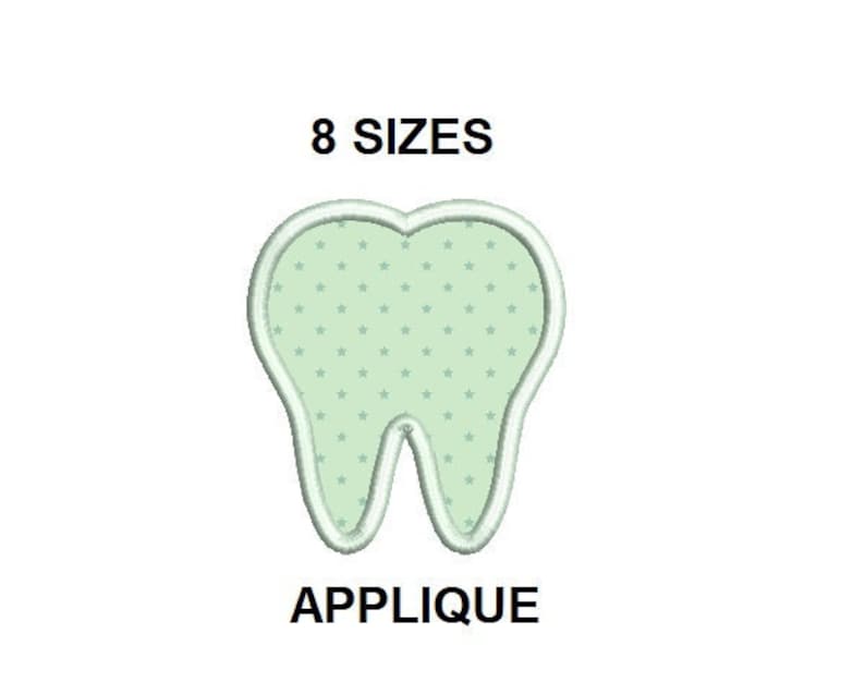 Tooth Applique Design. Tooth Embroidery Design. Teeth Applique - Etsy