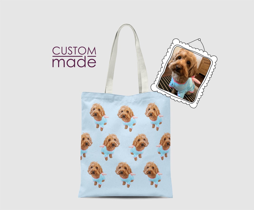 Bolso de mano con diseño de cachorro de perro y gato con ilustración de ...