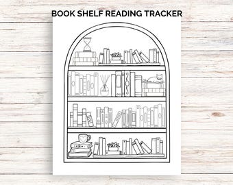 Printable Bookshelf Tracker Coloring Page Reading Tracker Digital ...