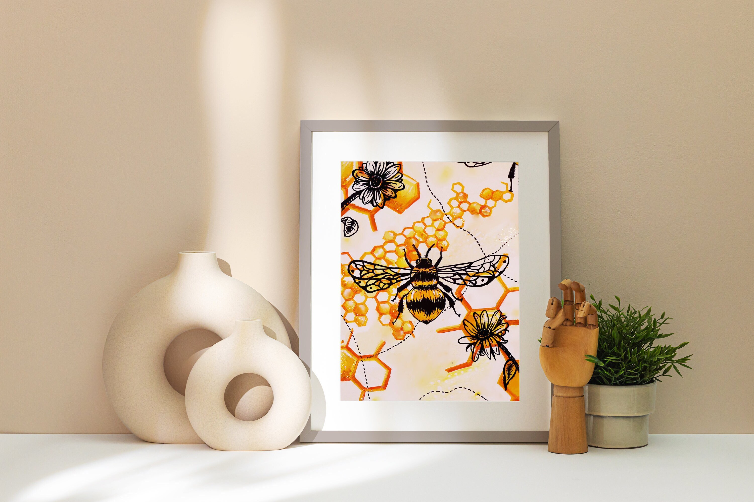 Honeybees Digital Download Print Wall Art Home Decor for Living Room ...