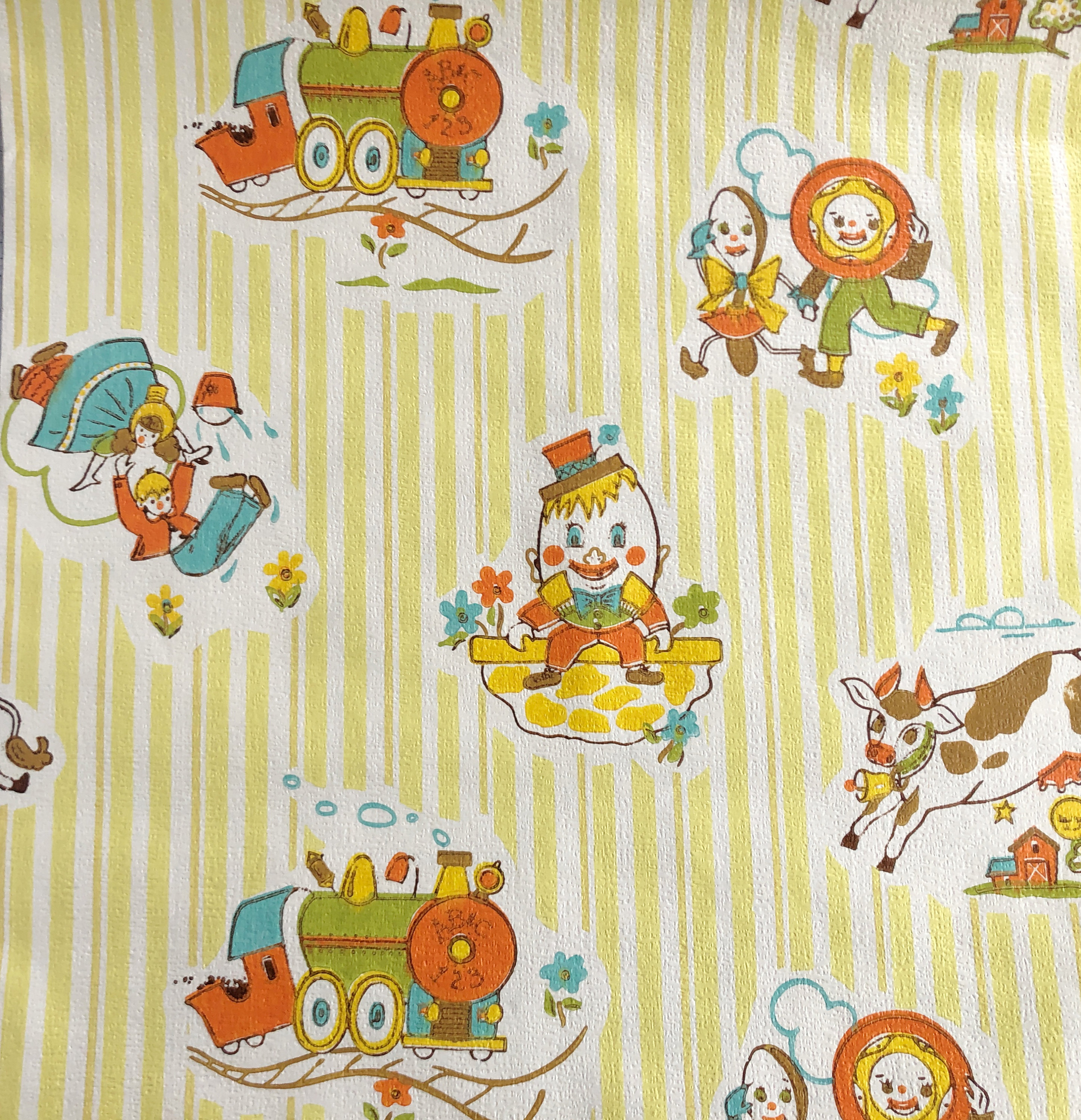 Vintage Nursery Rhymes Wallpaper, Jack and Jill, Humpty Dumpty, Hey ...