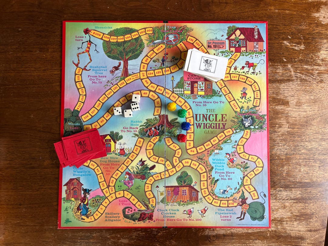 Vintage Uncle Wiggly Board Game, Parker Brothers Bros, 1967 69s, Ages 5 ...
