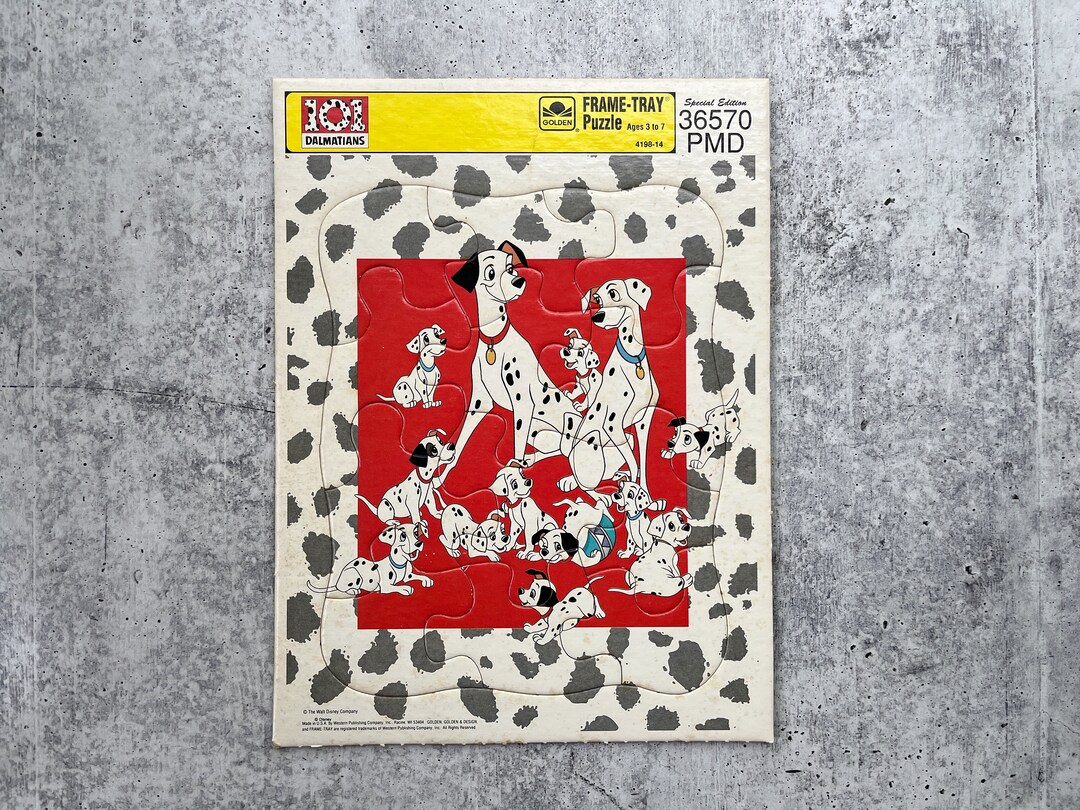 101 Dalmatians Puzzle, Golden Frame Tray, 12 Piece Kids Puzzle, Disney ...