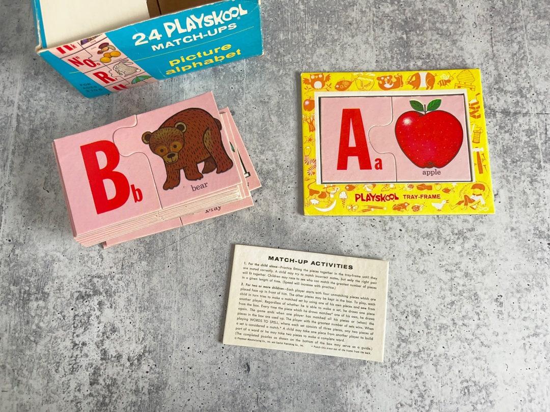 Vintage Preschool Game Playskool Picture Alphabet Match Ups - Etsy