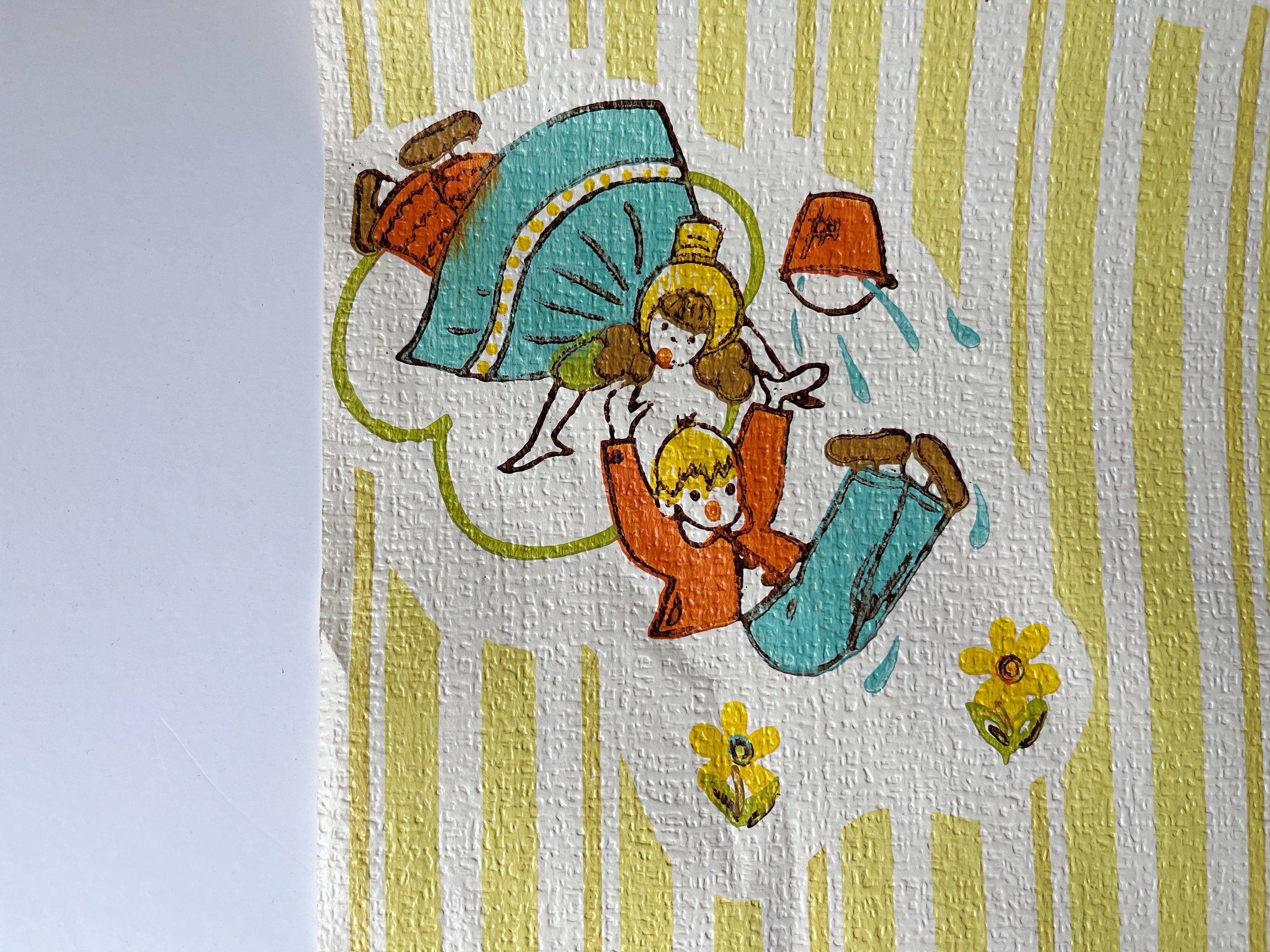 Vintage Nursery Rhymes Wallpaper, Jack and Jill, Humpty Dumpty, Hey ...