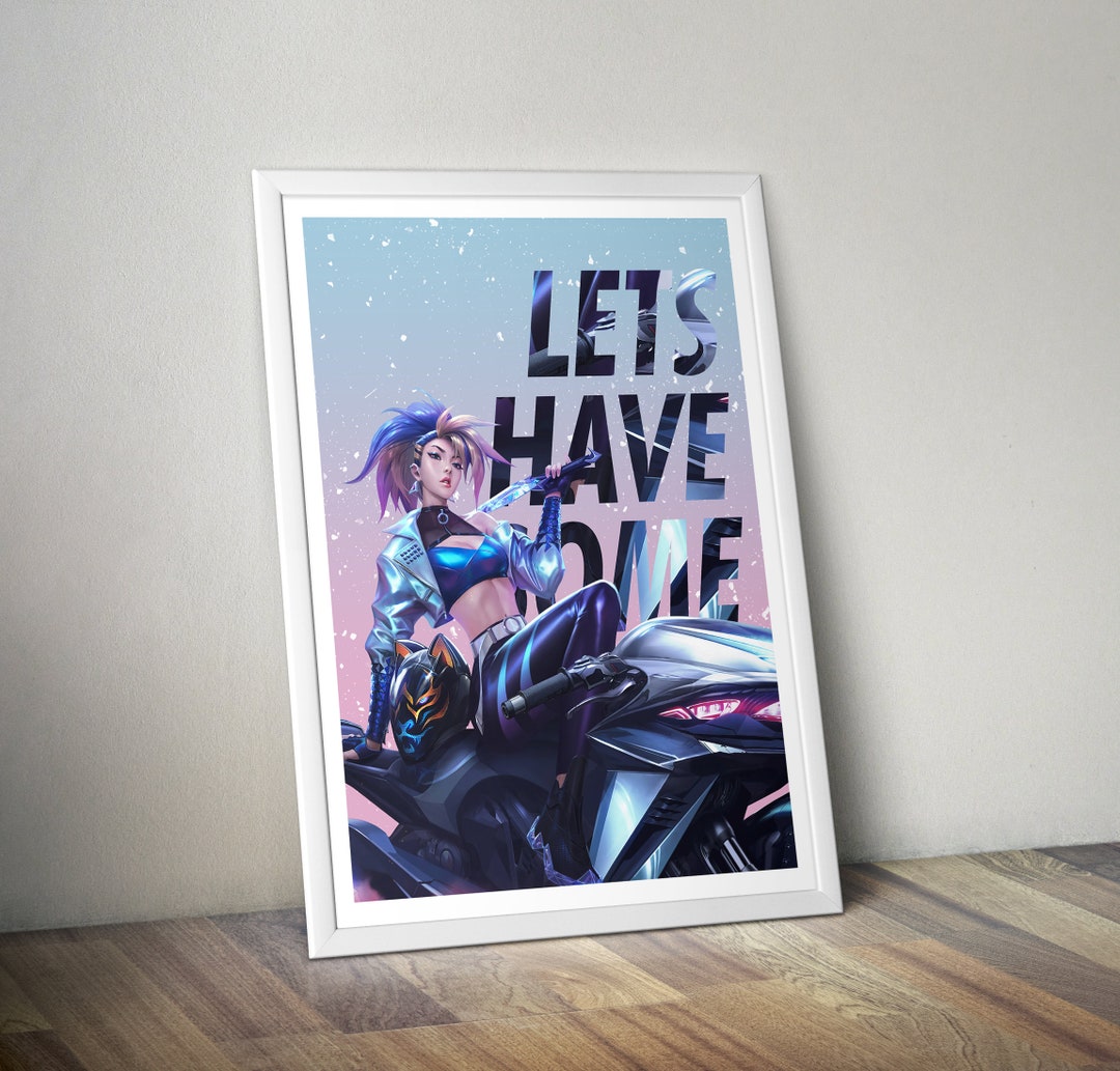 K/DA ALL OUT Akali Poster, League of Legends, Lol Poster, League of ...