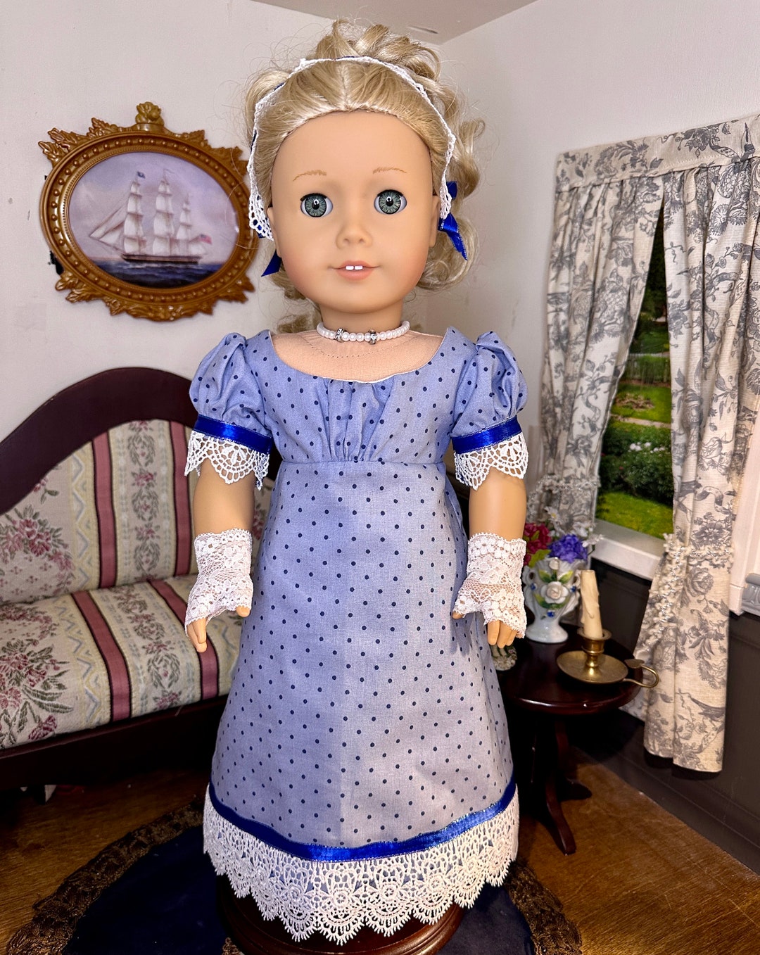 Regency Era Gown For 18 Inch Dolls Custom Historical Doll Dress Etsy