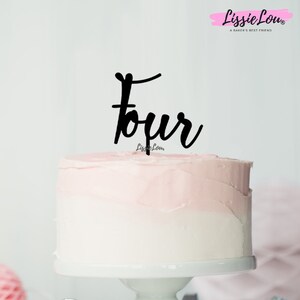 Number Four Birthday Cake Topper Eden Font Style in Premium 3mm Acrylic ...