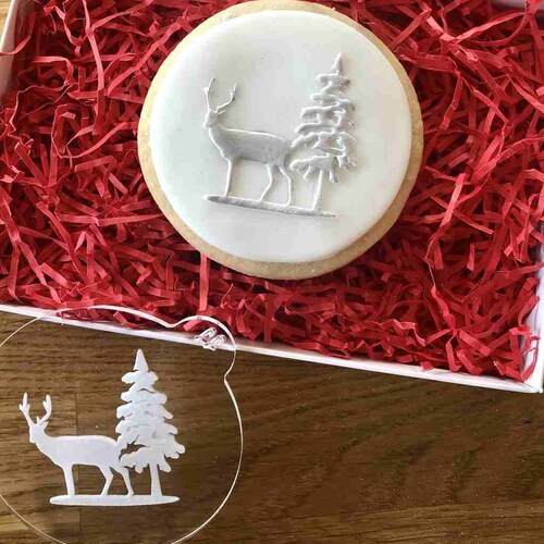 Winter Scene Cookie Embosser Christmas Embosser Christmas - Etsy