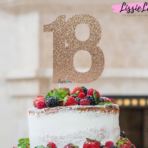 18th Birthday Cake Topper Glittercake Topper 18th Birthday - Etsy