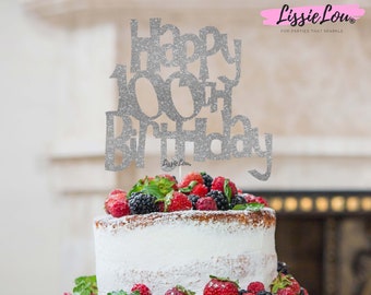 Any Number Happy 100th Cake Topper, 100th Birthday - Etsy