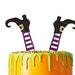 Witches Legs Halloween Cake Topper Glitter Card - Etsy