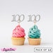 Number 100 Cupcake Toppers Pack of 12 in Pretty Glitter Card | Etsy