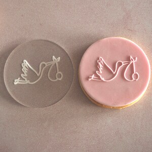 Stork Cookie Embosser, Baby Shower Cookie Stamp, Baby Shower Cookie ...