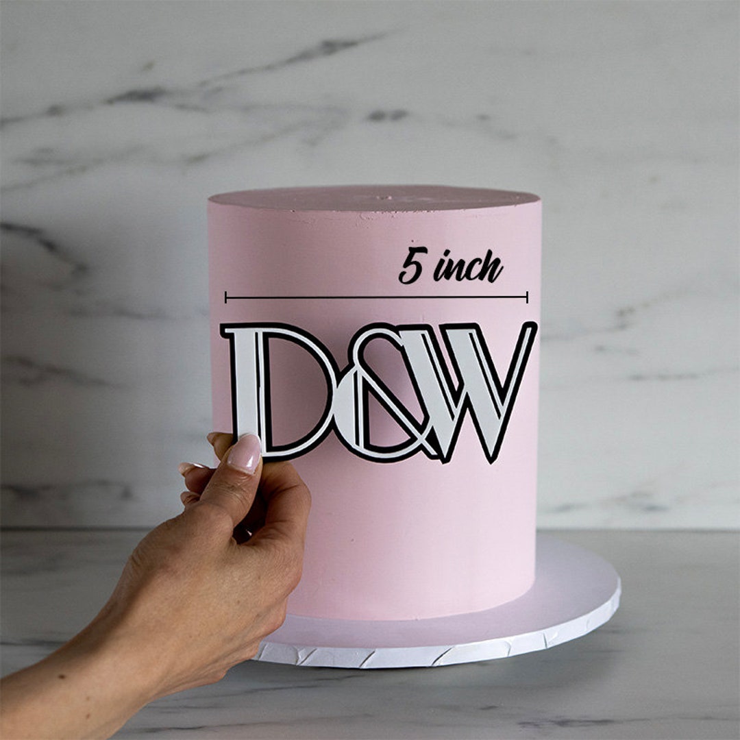 Art Deco Initials Font Style Double Layer 5in Wide Cake Motif, Premium ...