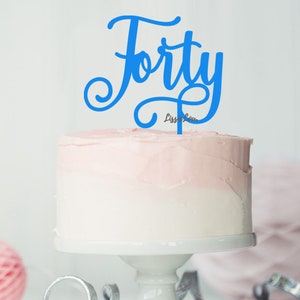 Forty Swirly Font 40th Birthday Cake Topper Premium 3mm Acrylic - Etsy