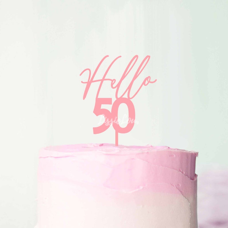 Hello 50 Cake Topper 50th Birthday Cake Topper Birthday - Etsy UK