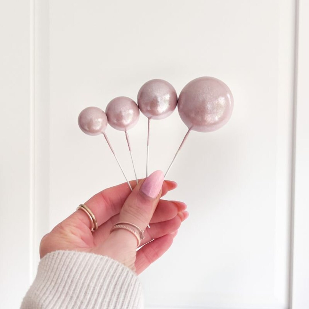 Cake Balls Set of 4 - Pearl Mauve Cake Balls Cake Decoration - Etsy