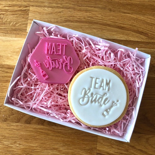 Team Bride With Champagne Bottle Cookie Stamp Fondant Stamp - Etsy