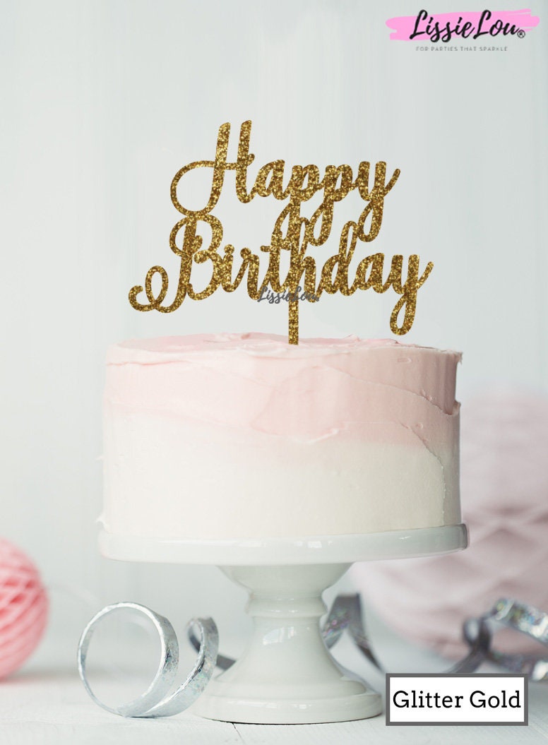 Happy Birthday Pretty Cake Topper Premium 3mm Acrylic - Etsy