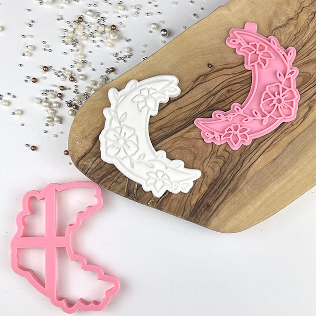 Floral Moon Cookie Cutter and Stamp, Postal Box Ideas, Eid Cookie ...