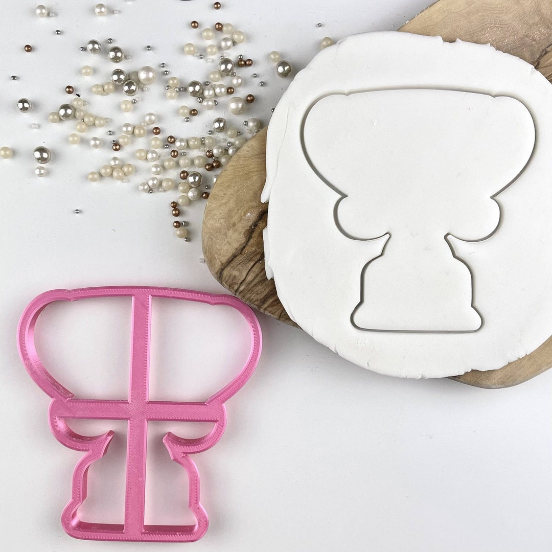Trophy Cookie Cutter, Plastic Cookie Cutter, Fondant Stamp, Baking ...