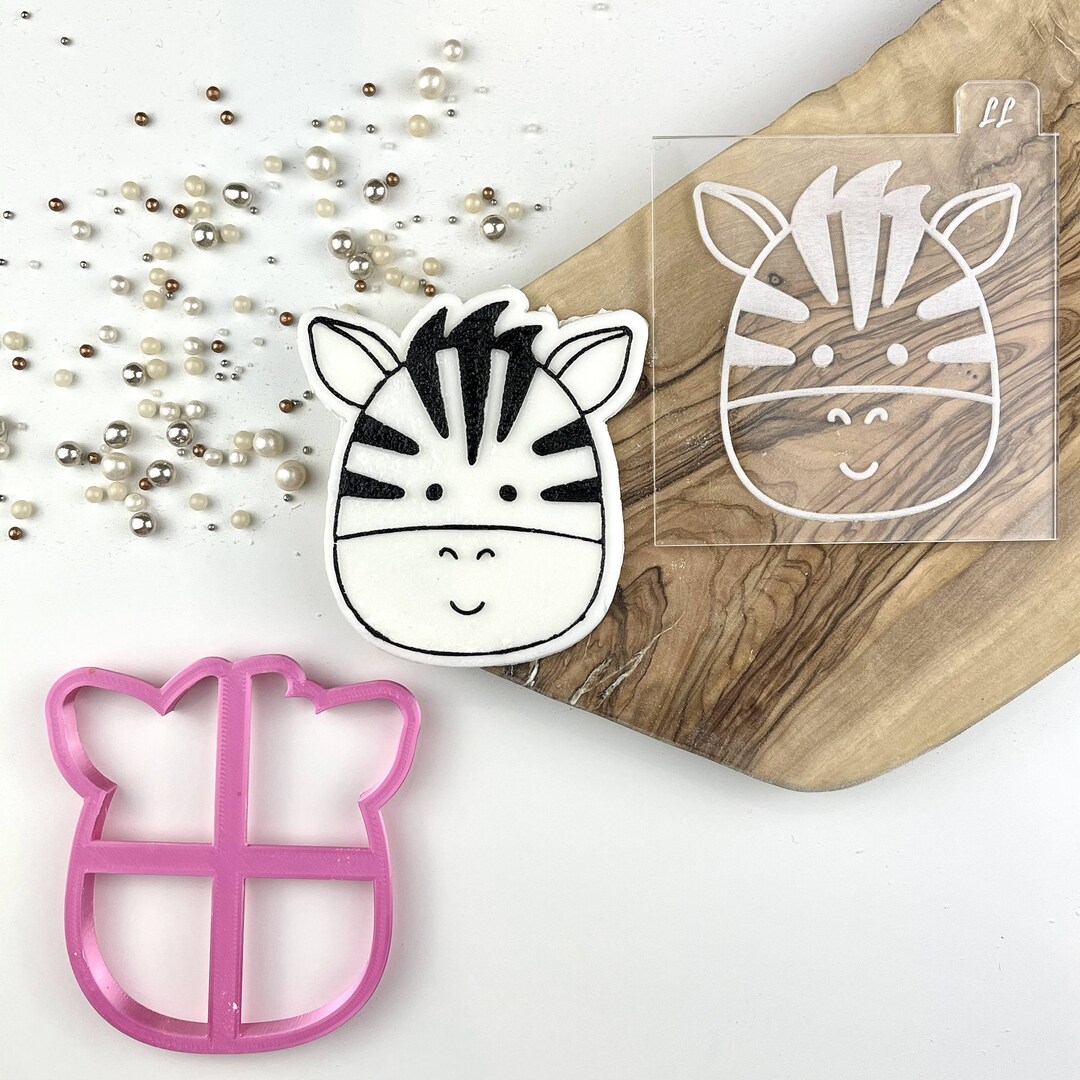 Zebra Cookie Cutter and Embosser, Jungle Cookie Cutter, Fondant ...