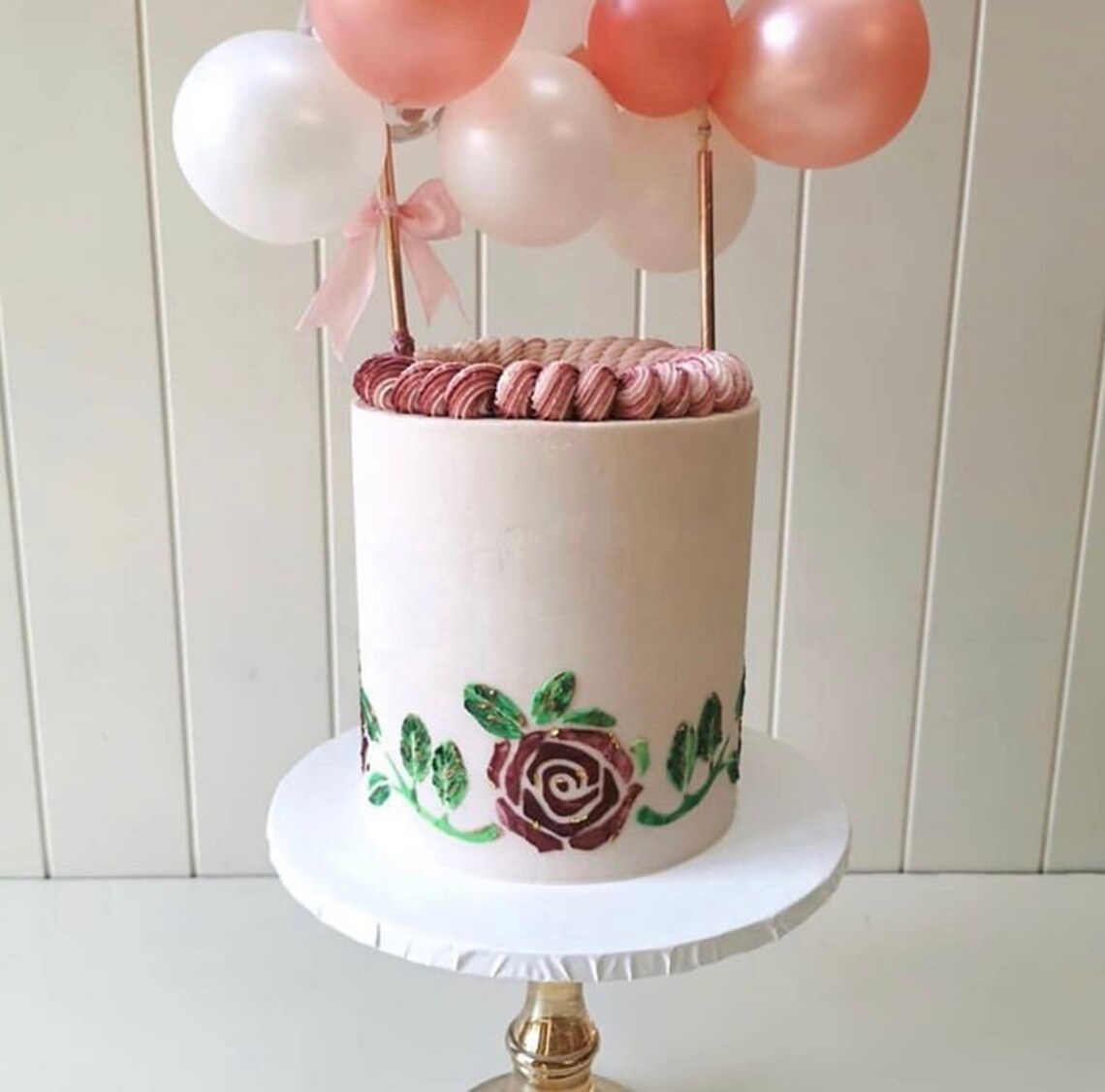 The Wild Rose Cake Stencil Border Design - Etsy