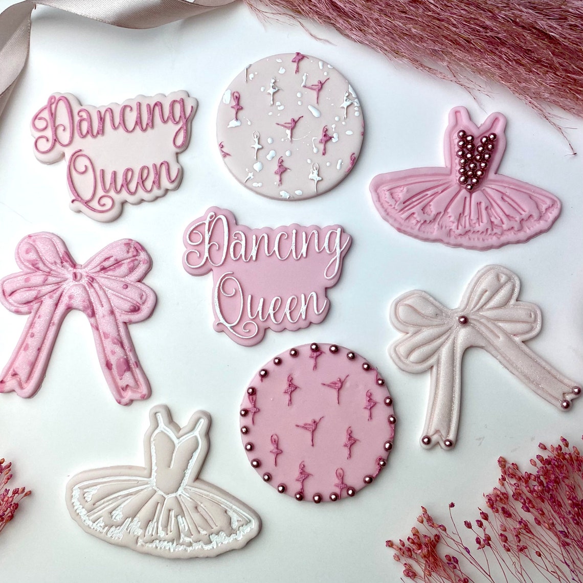 Dancing Queen Cookie Cutter and Embosser, Ballet Cookie Cutter, Fondant ...