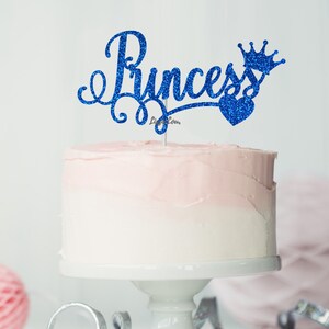 Princess Birthday Cake Topper Glitter Card - Etsy